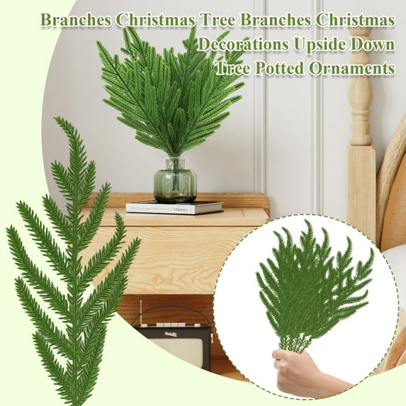 Artificial PE Christmas Tree Branch for Upside Down Tree Decorations ...