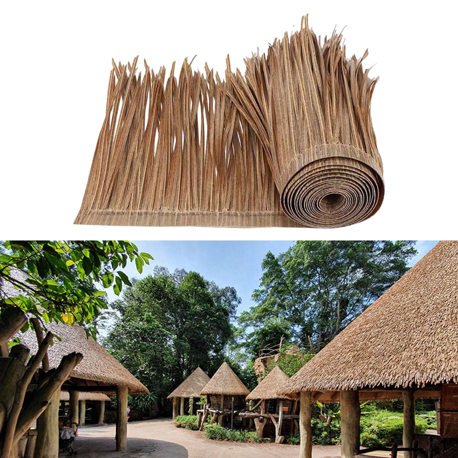 Artificial Palm Thatch Rolls Straw Roof Thatch for Outdoor Patio ...