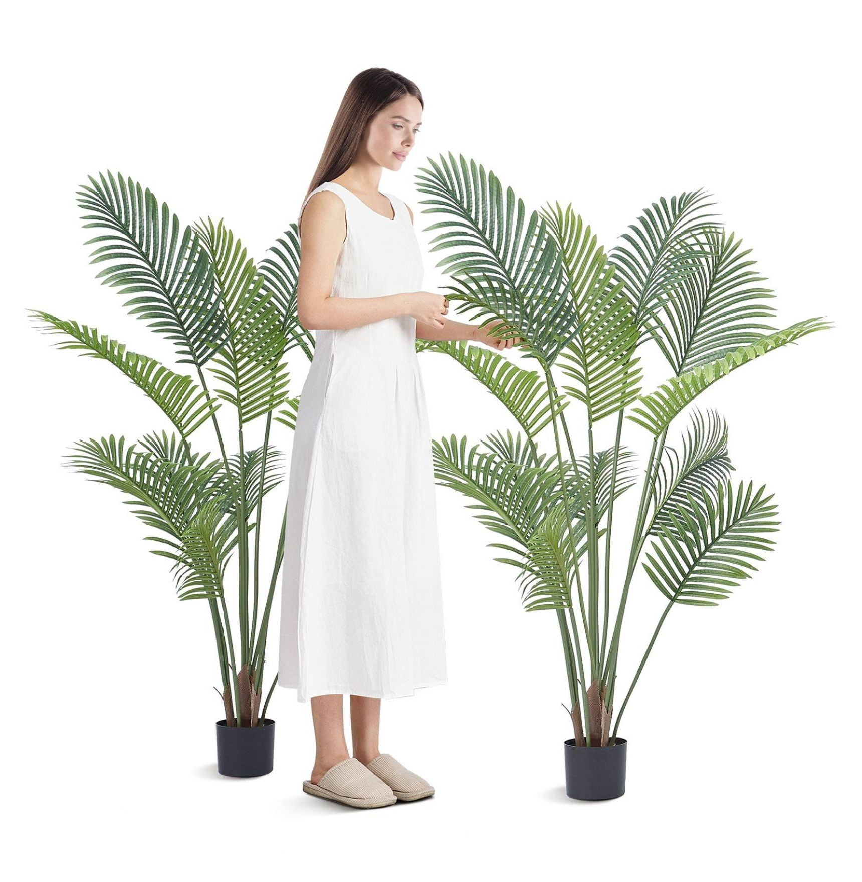 Artificial Palm Tree 5 FT, Faux Plant Indoor Outdoor, PE Material, Anti ...