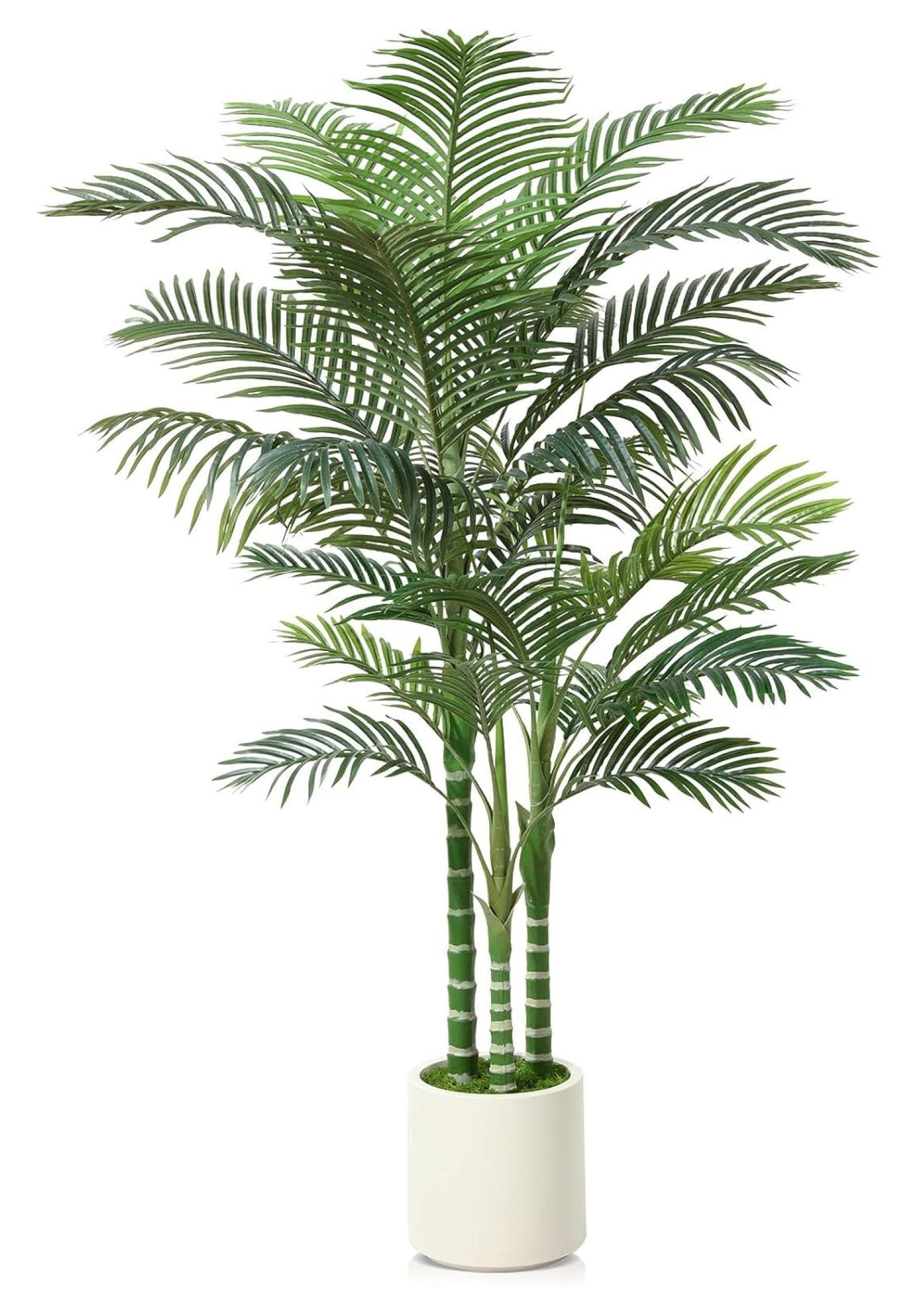 Artificial Palm Tree, 6FT Fake Tree for Indoor,Faux Golden Cane Palm ...