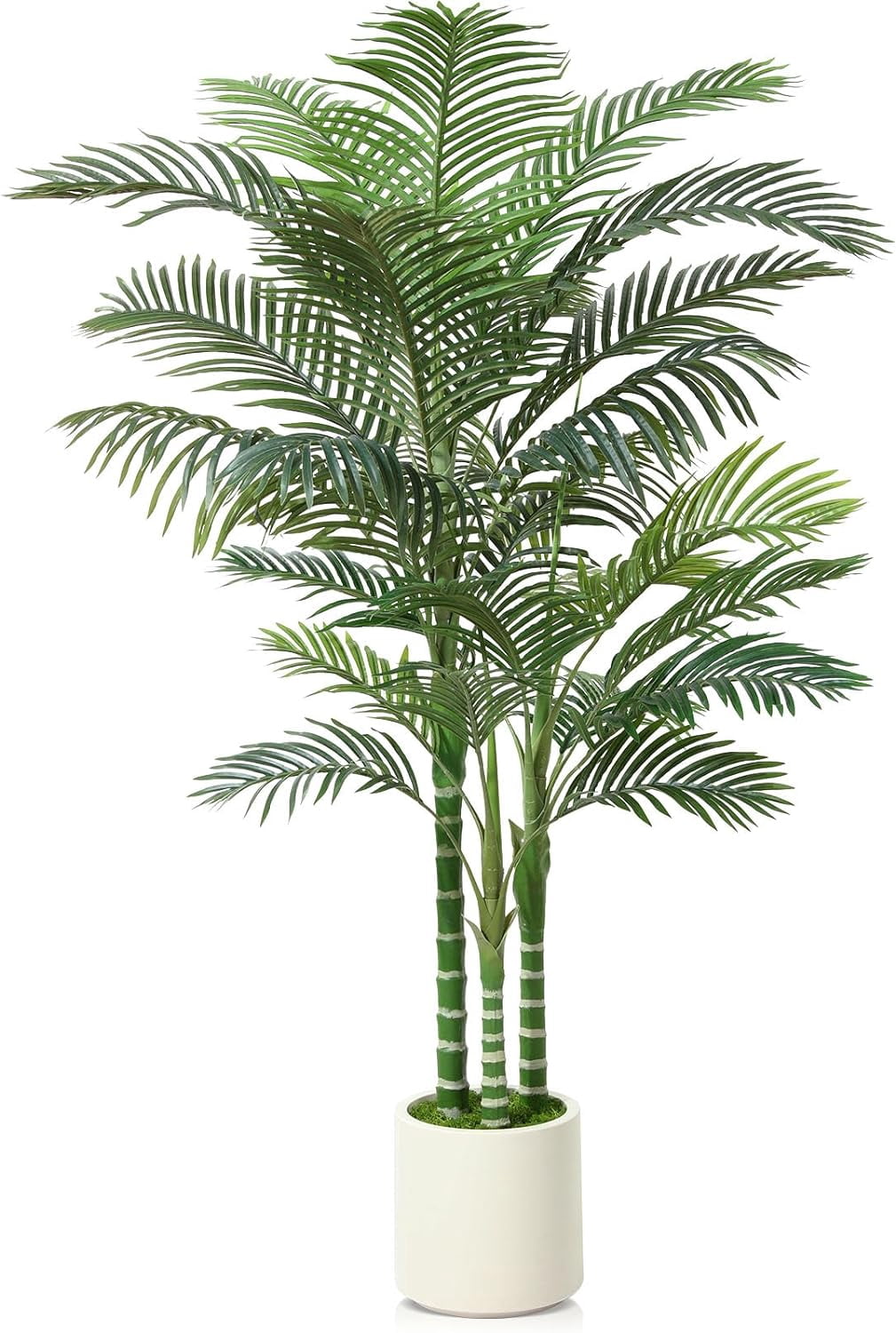 Artificial Palm Tree, 6FT Fake Tree for Indoor,Faux Golden Cane Palm ...