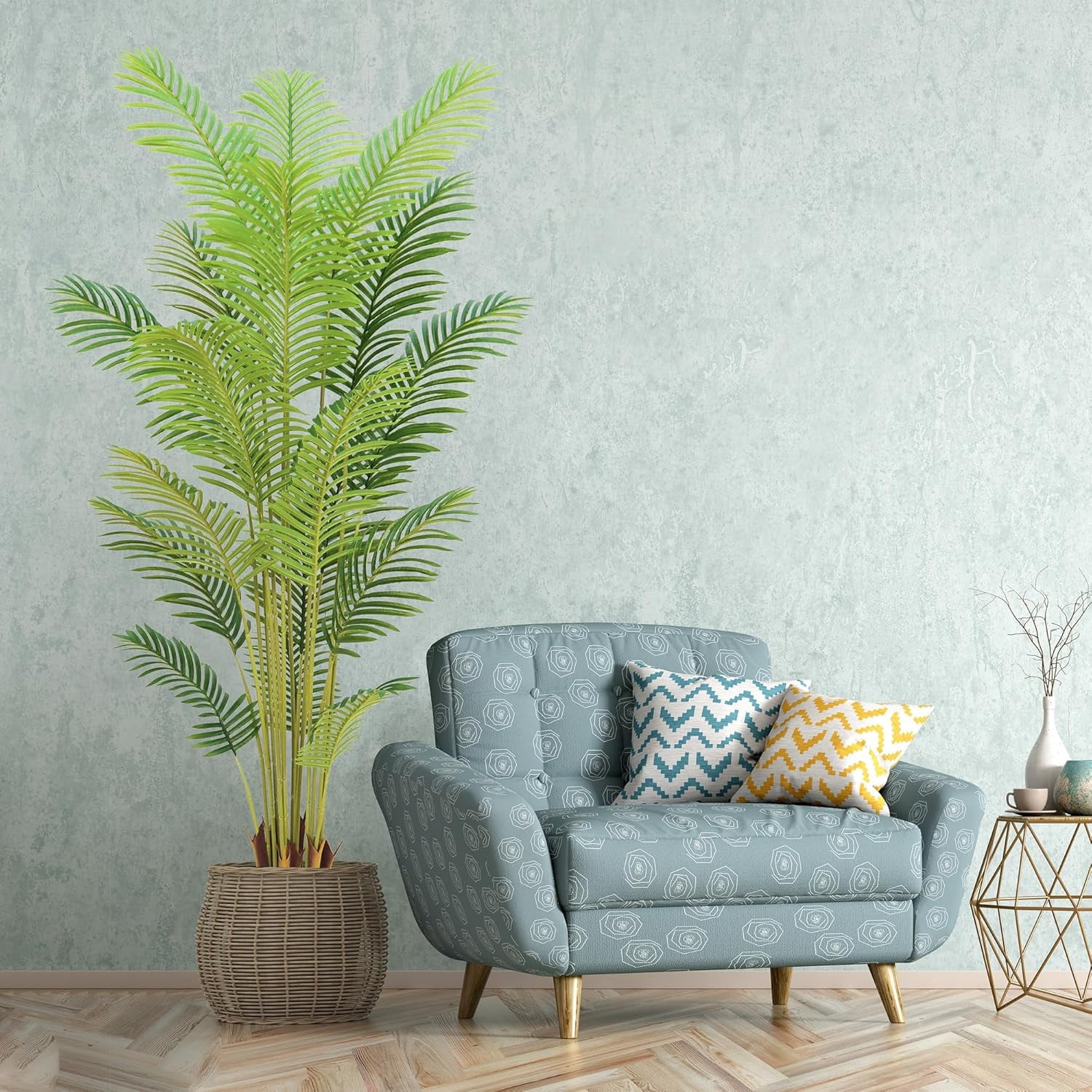 Artificial Palm Tree Indoor 7ft with with Realistic Leaves and ...
