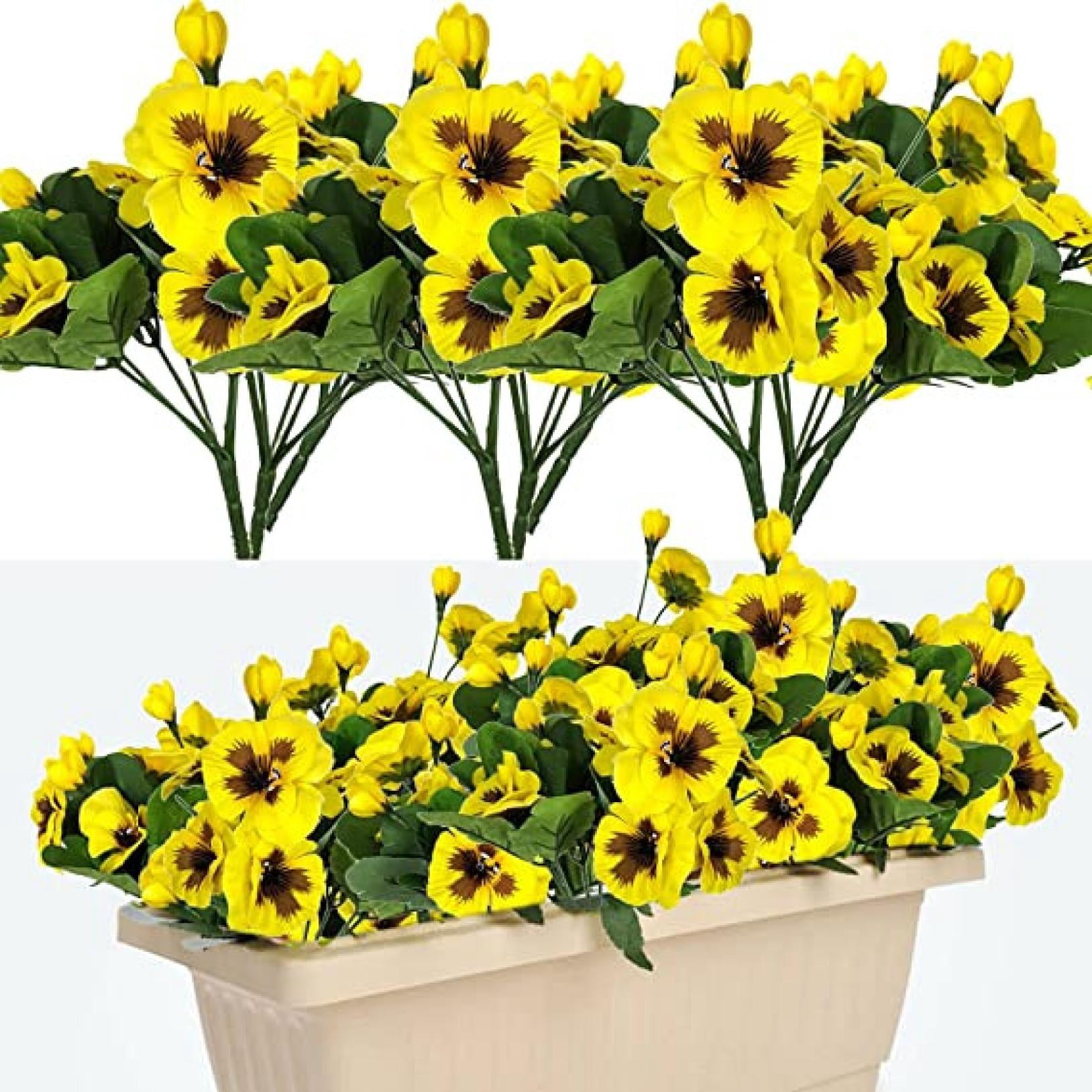 Artificial Pansies for Outdoors,Silk Flowers Outdoor,Artificial Pansy ...