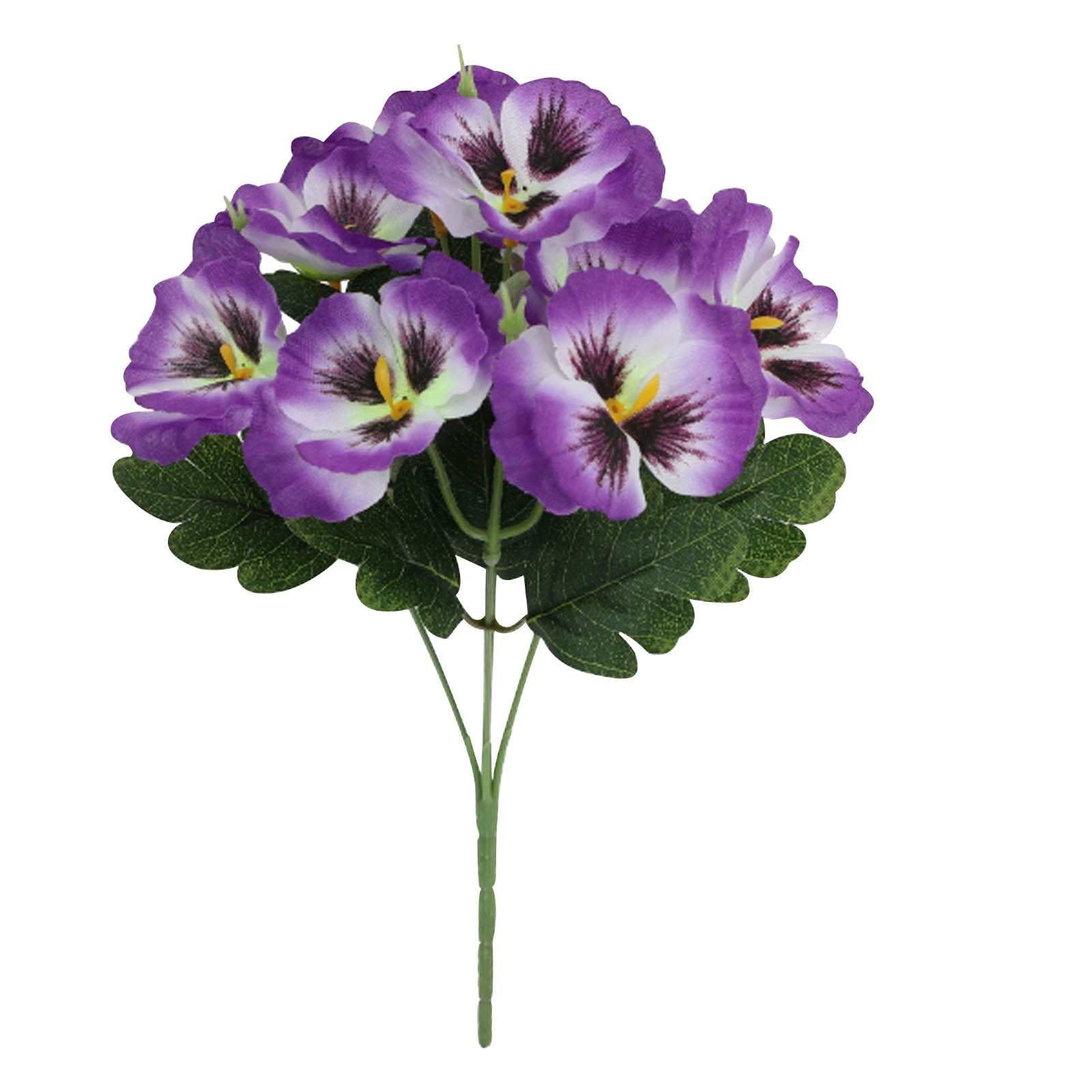 Artificial Pansy Flower Bouquet Outdoor UV Resistant Faux Pansies ...