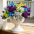 Artificial Pansy Flowers Purple+white+yellow+blue 18ps Outdoor Indoor ...