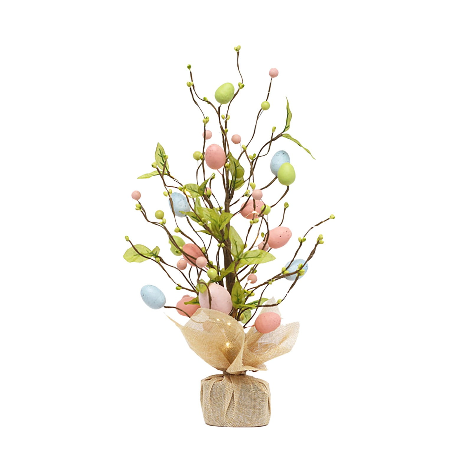Artificial Pastel Berry Tree in Burlap Base Decorative Faux Plant for ...