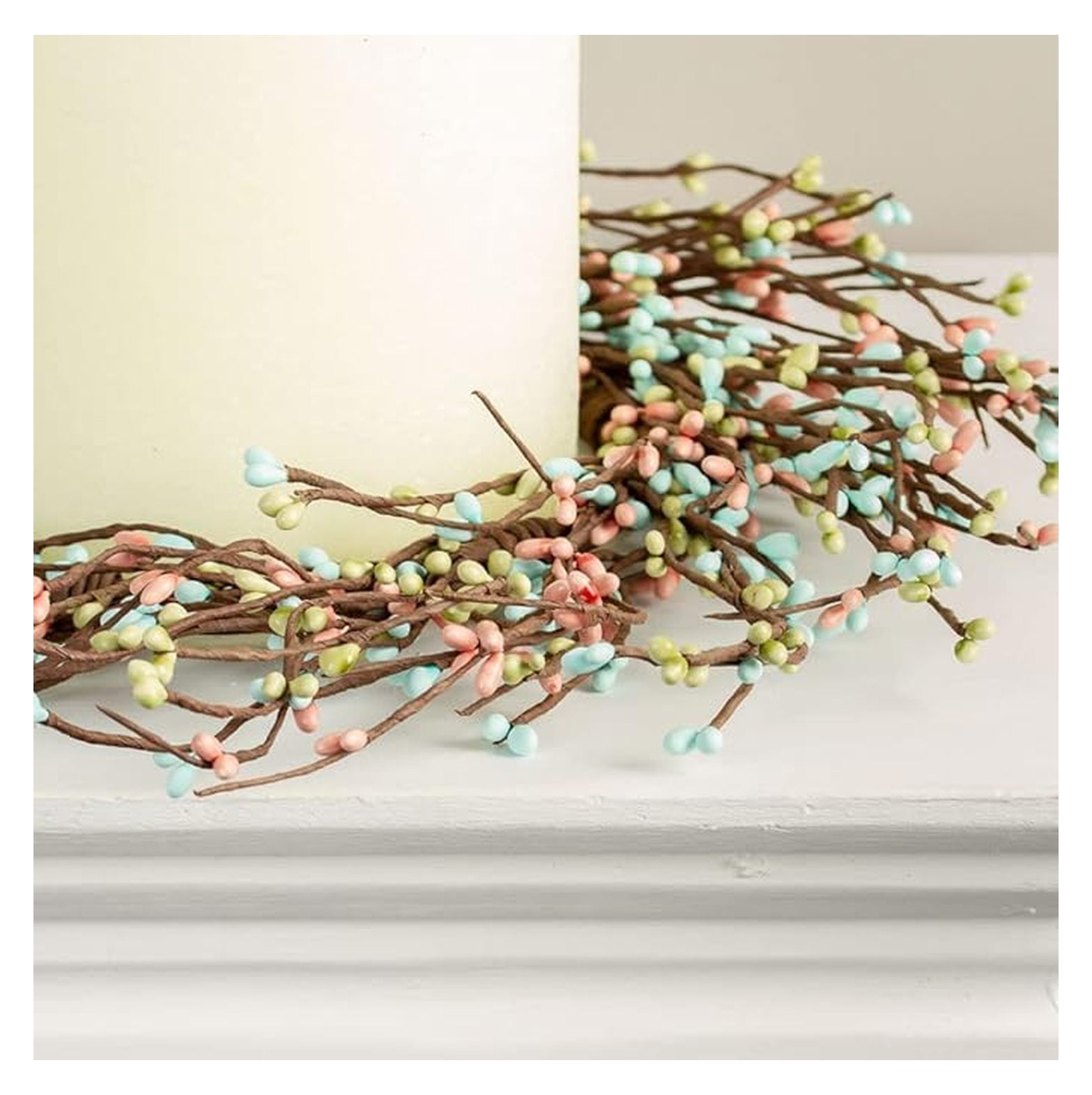 Artificial Pastel Spring Pip Berry Wreath – Spring and Summer Rustic ...