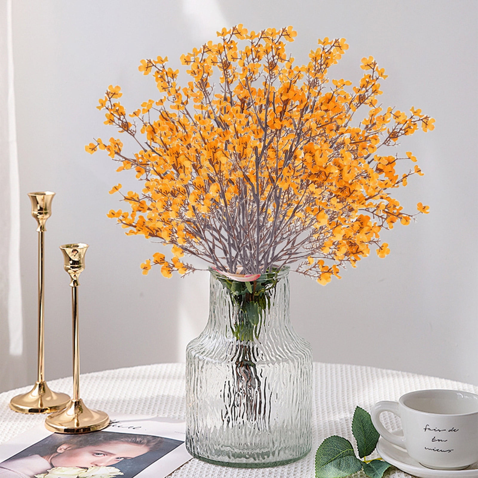 Artificial Peach Blossom Branches for Home Decor | 10-Pack Faux Flowers ...