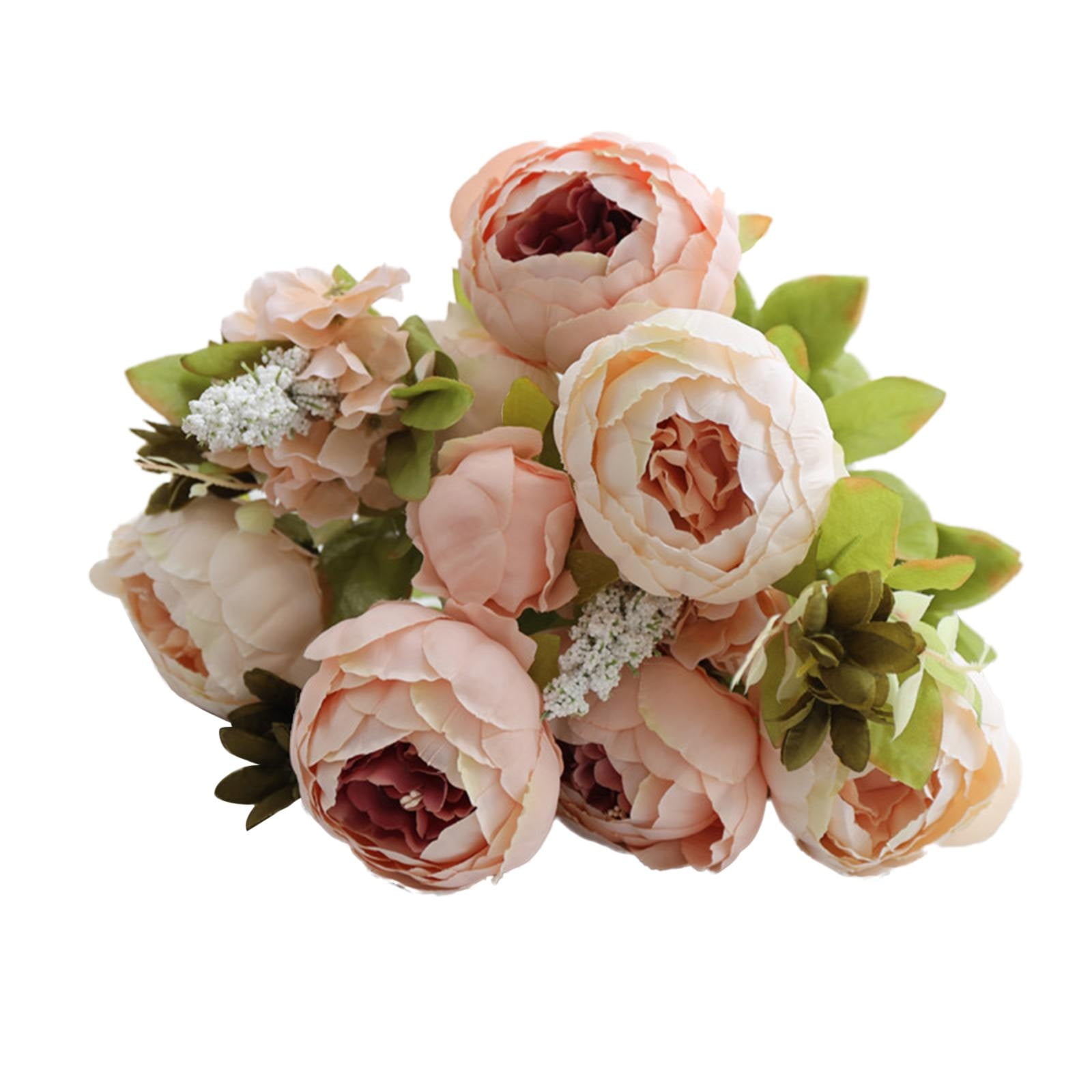 Artificial Peonies Fake Flowers 13 Heads Realistic Silk Peonies Flowers ...