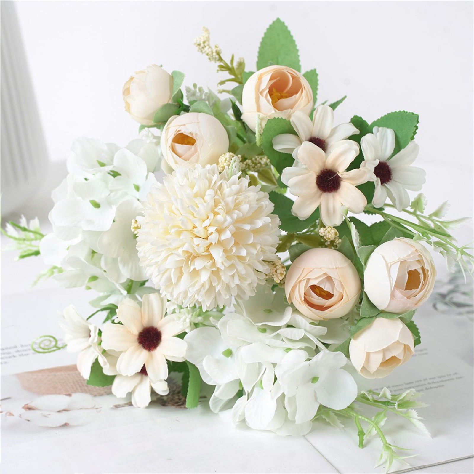Artificial Peonies Flowers, Fake Peony Silk Chrysanthemum Flower ...