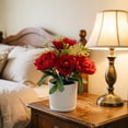 Artificial Peony Bonsai, Realistic Faux Potted Plants, No Watering or ...