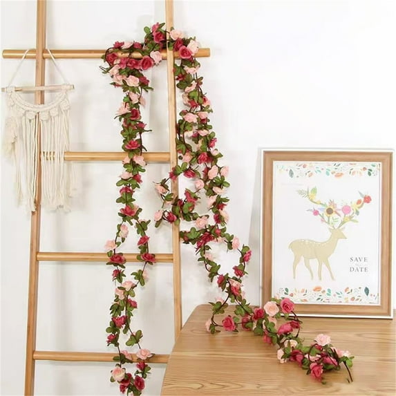 Artificial Peony Flower Garland Red Hanging Vines, Wedding Arch Wall ...