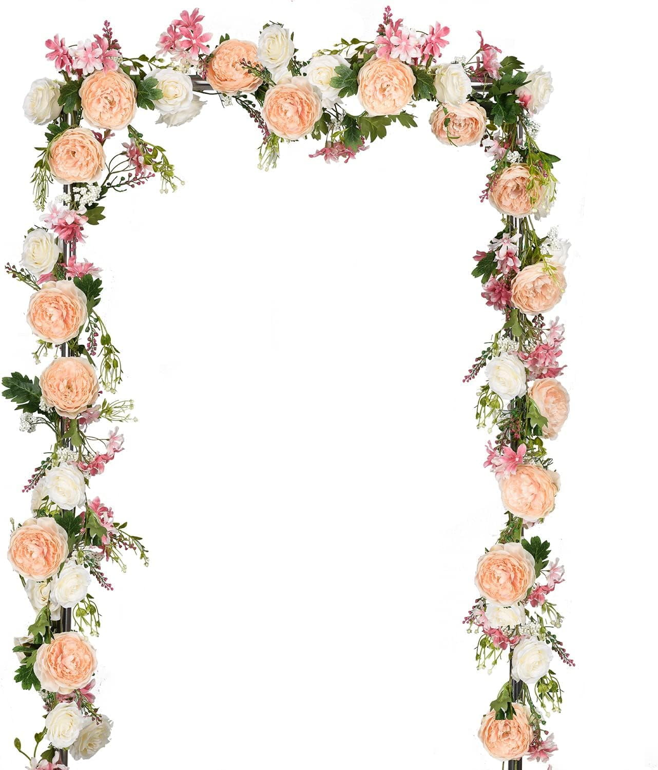 Artificial Peony Flower Garland - Silk Peony Garland with Pink and ...
