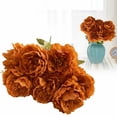 Artificial Peony Flower Stem 7 Head Faux Floral Spray For Wedding ...