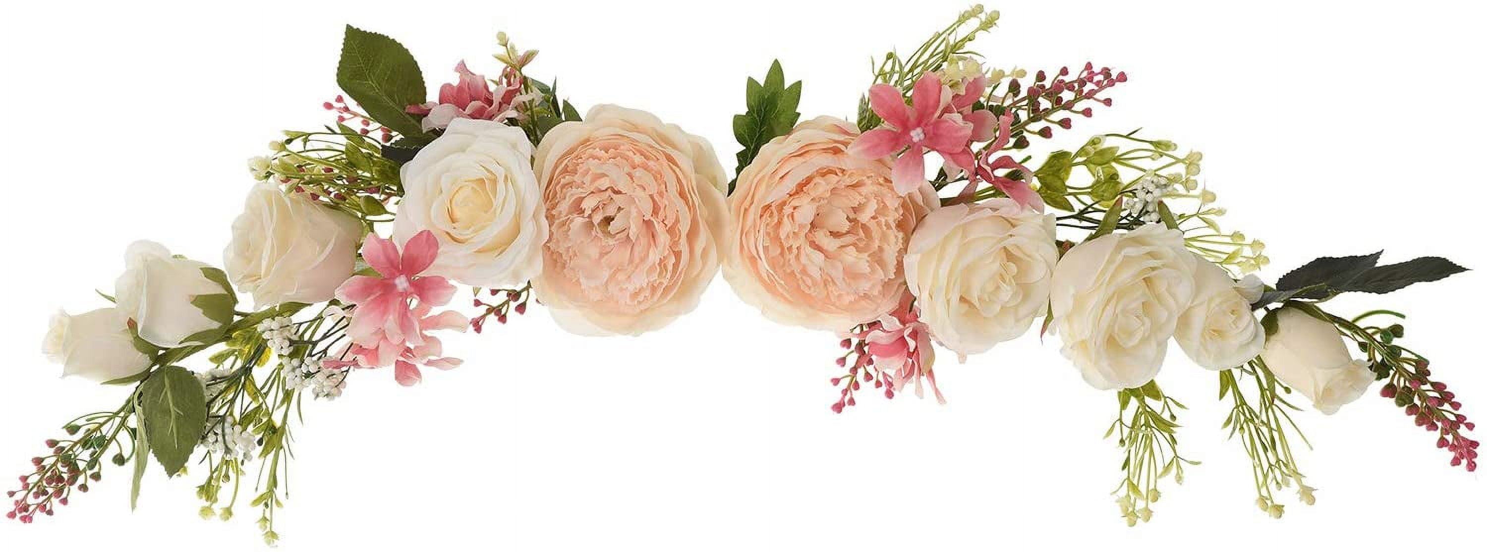 Artificial Peony Flower Swag, 25 Inch Decorative Swag with Champagne ...