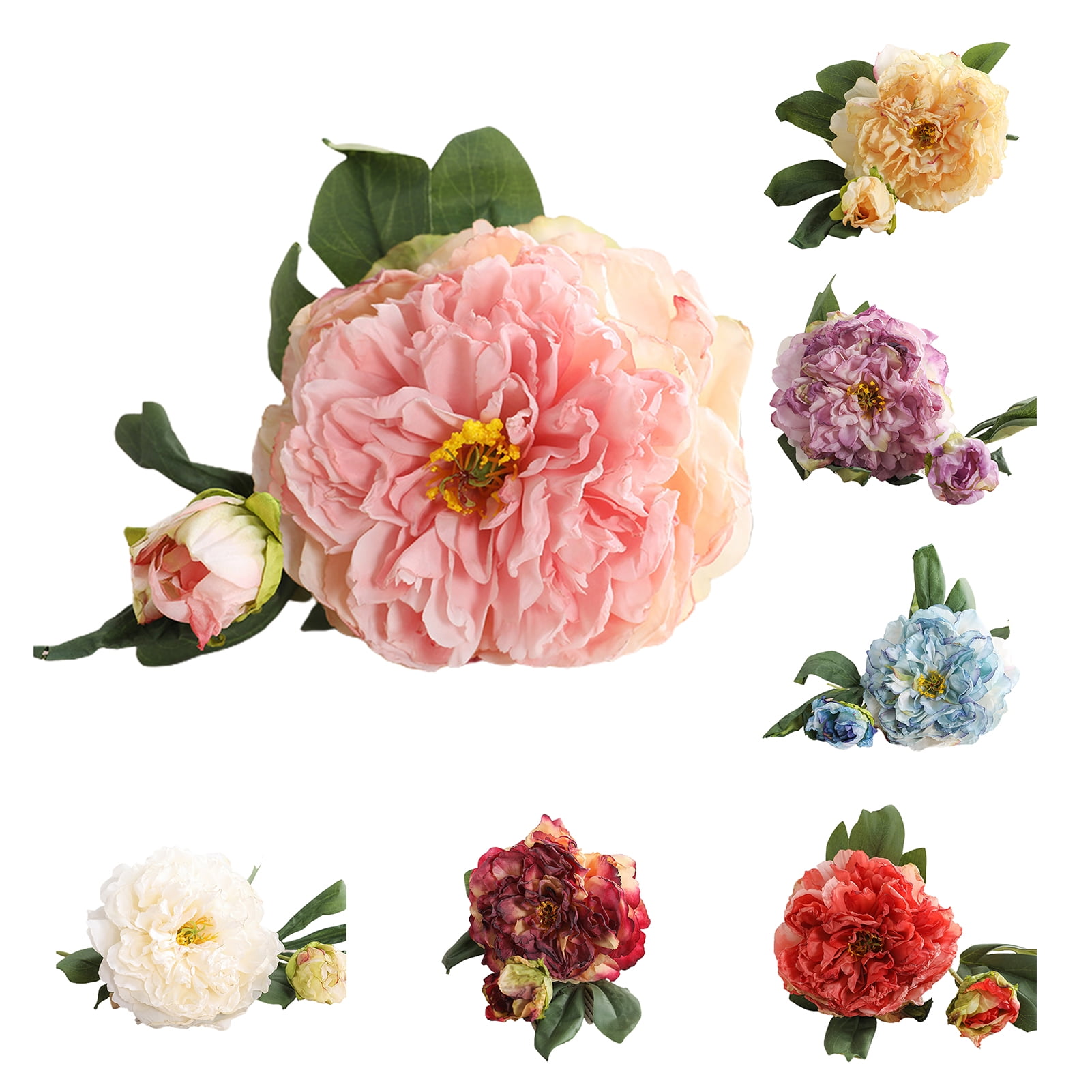 Artificial Peony Flowers, Silk Peony with Stem, Fake Peony Flowers for ...