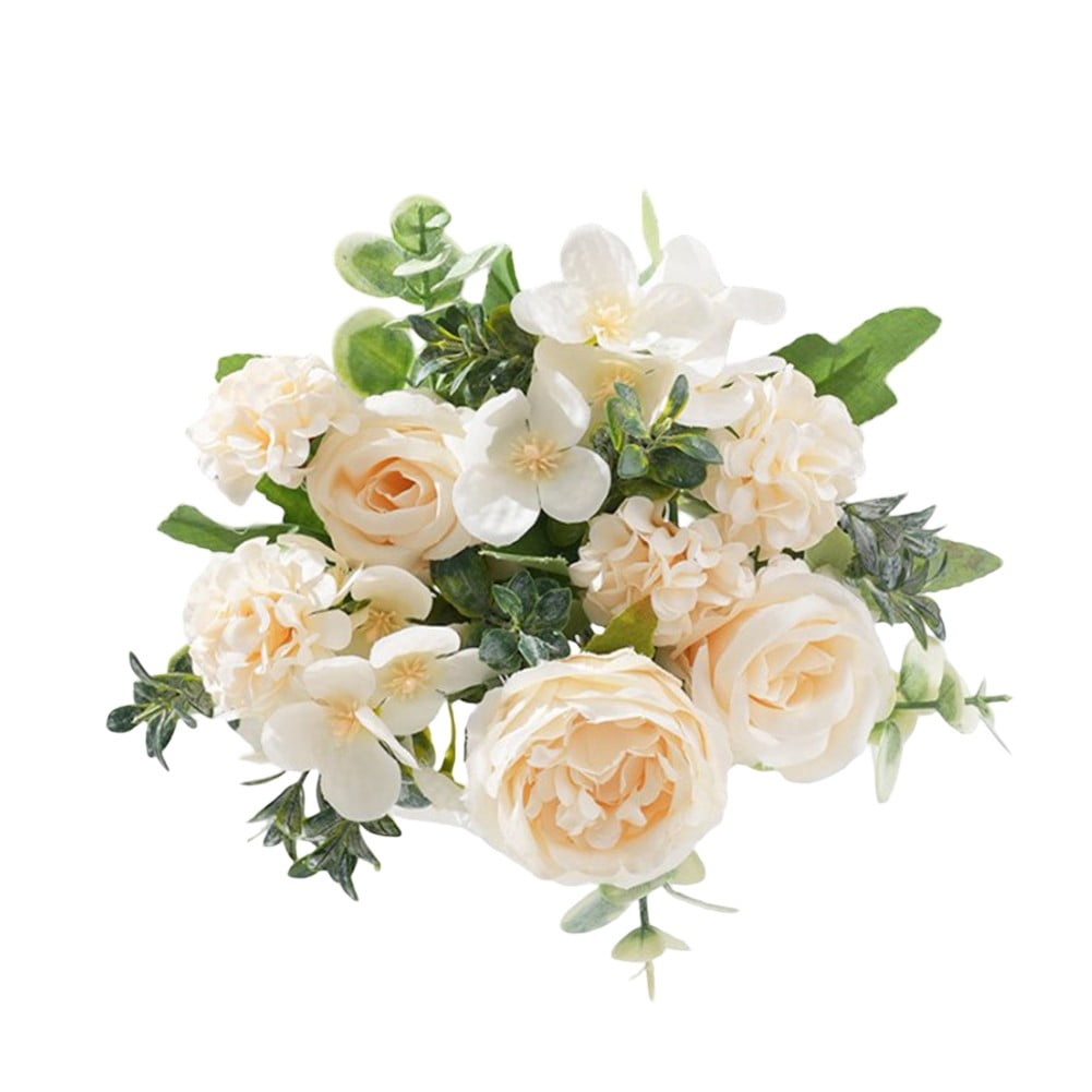 Artificial Peony Rose Hydrangea Bouquet Silk Flowers Arrangement ...