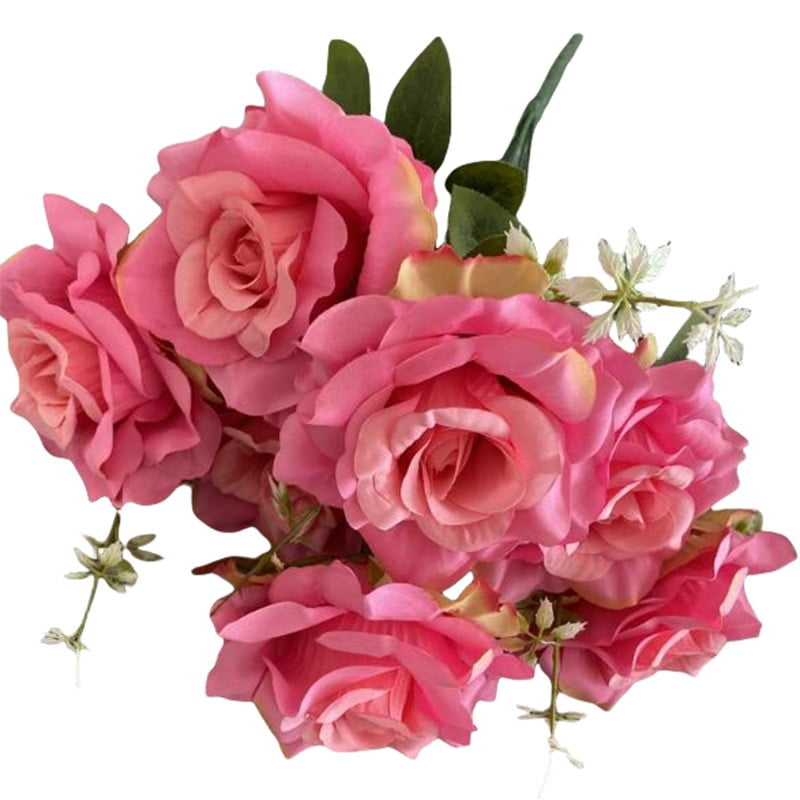 Artificial Peony Silk Flower Bouquet 7 Heads Stems Long Stem ...