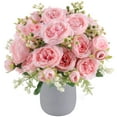 Artificial Peony Silk Flowers 4PCS Light Pink Floral Arrangement for ...