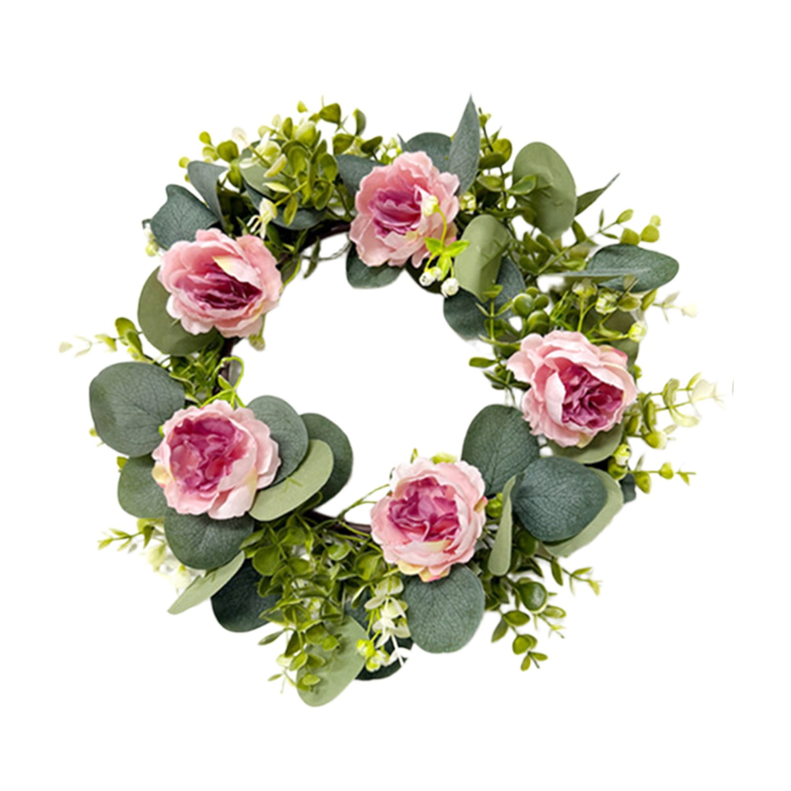 Artificial Peony Wreath 17in Spring Peonies Flower Wreaths with ...