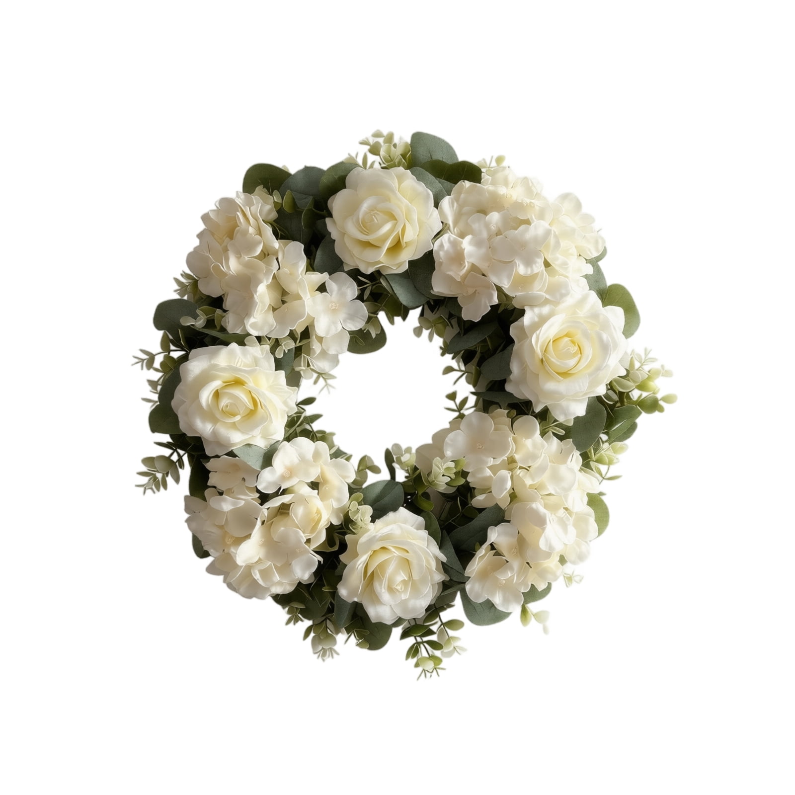 Artificial Peony Wreath with LED Star Lights & Timer, Spring Summer ...