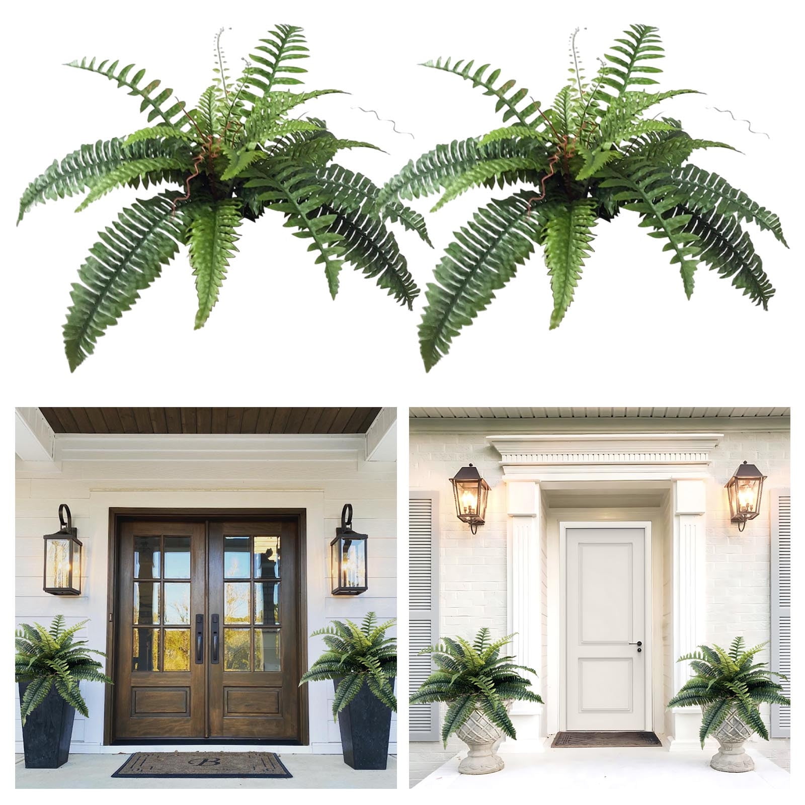 Artificial Persian Fern Wall Decor - Large Realistic Plastic Boston ...