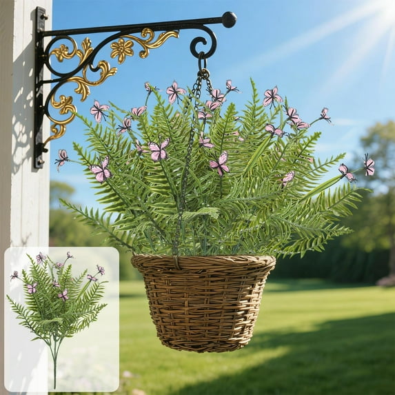 Artificial Persian Leaves & Butterflies Decor | 5-Pack Realistic Flower ...