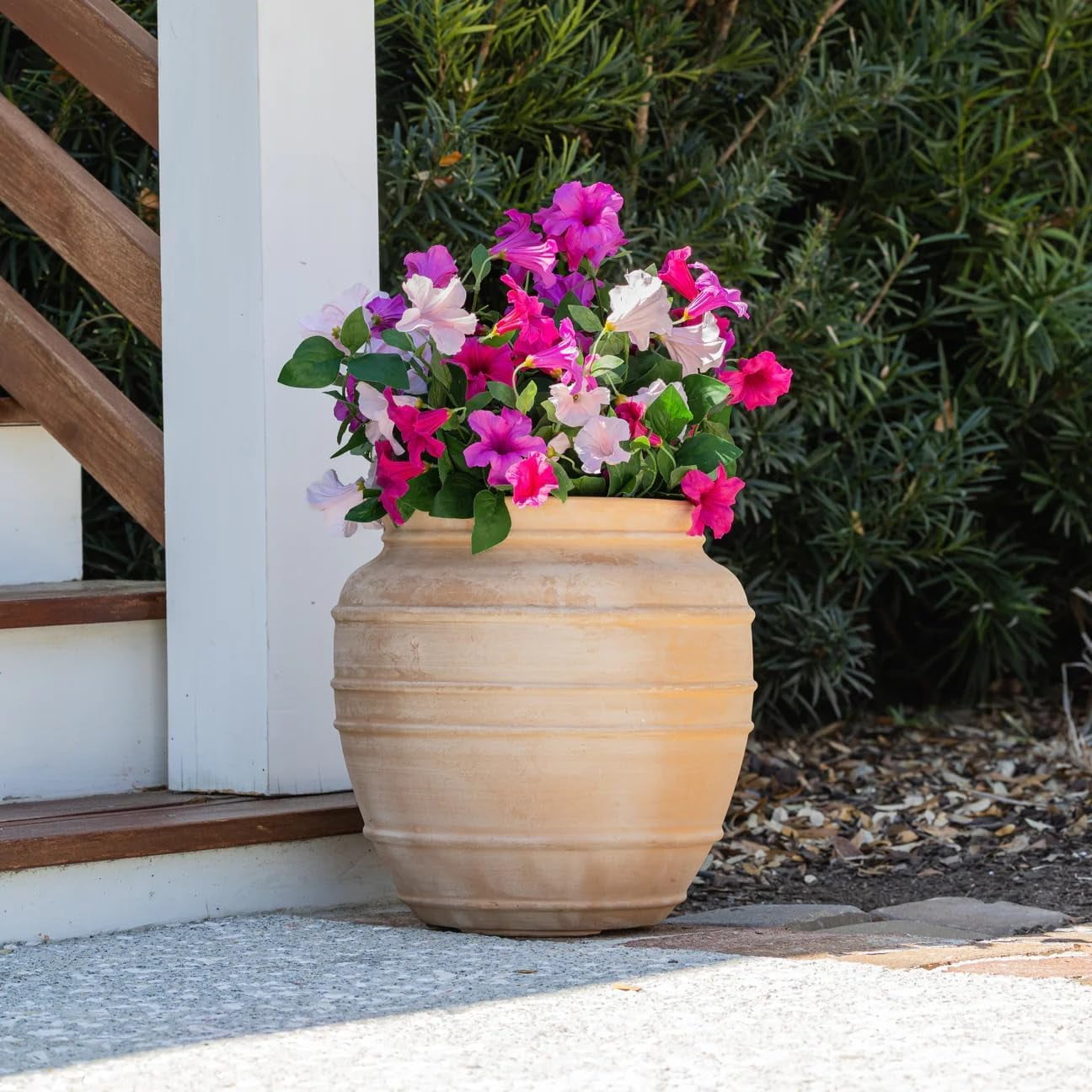Artificial Petunia Urn Filler Flowers with Green Vines, 6.75in Height ...