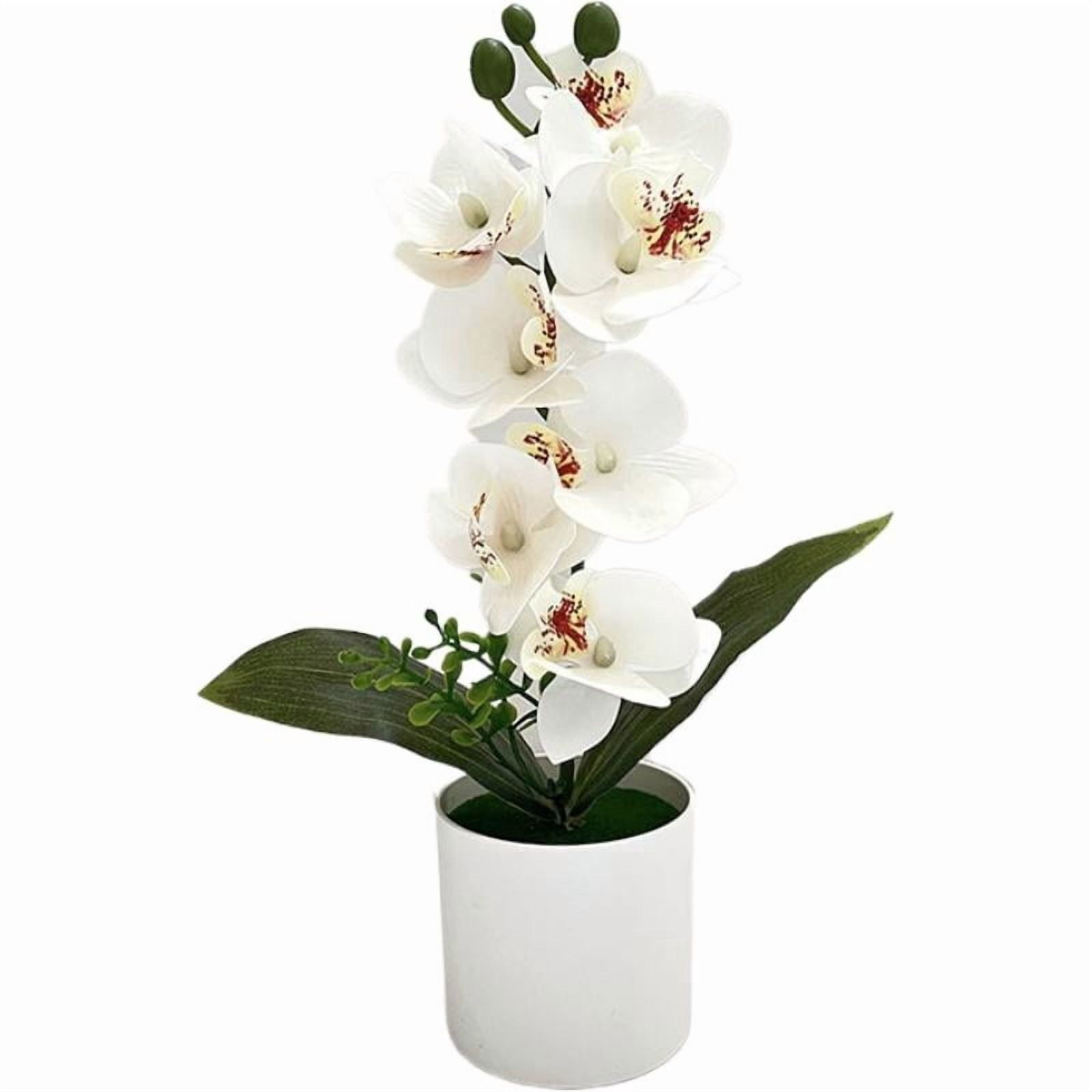 Artificial Phalaenopsis Orchid in Pot - 12.2 x 7.9 Inch 7 Head Faux ...