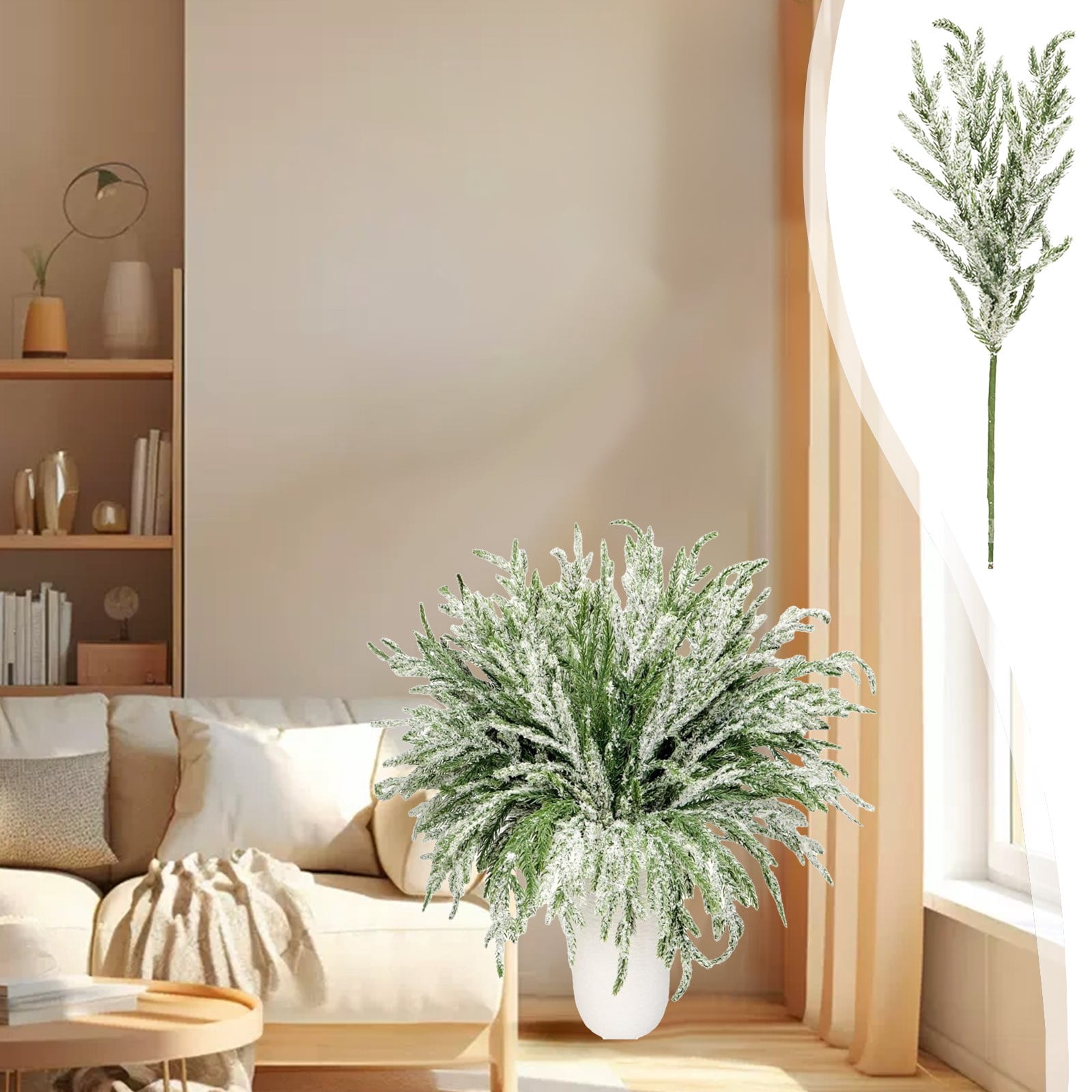 Artificial Pine Branch | 18 Inch Lifelike Christmas Greenery Stem ...
