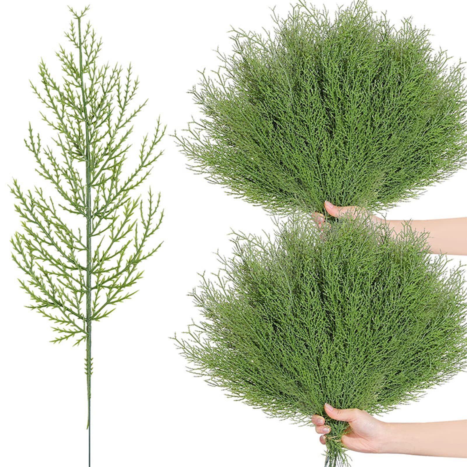 Artificial Pine Branches, 13.7 In Christmas Greenery Leaves Faux Pine ...