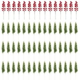 Artificial Pine Branches and Berry Stems Set for Holiday Decoration ...