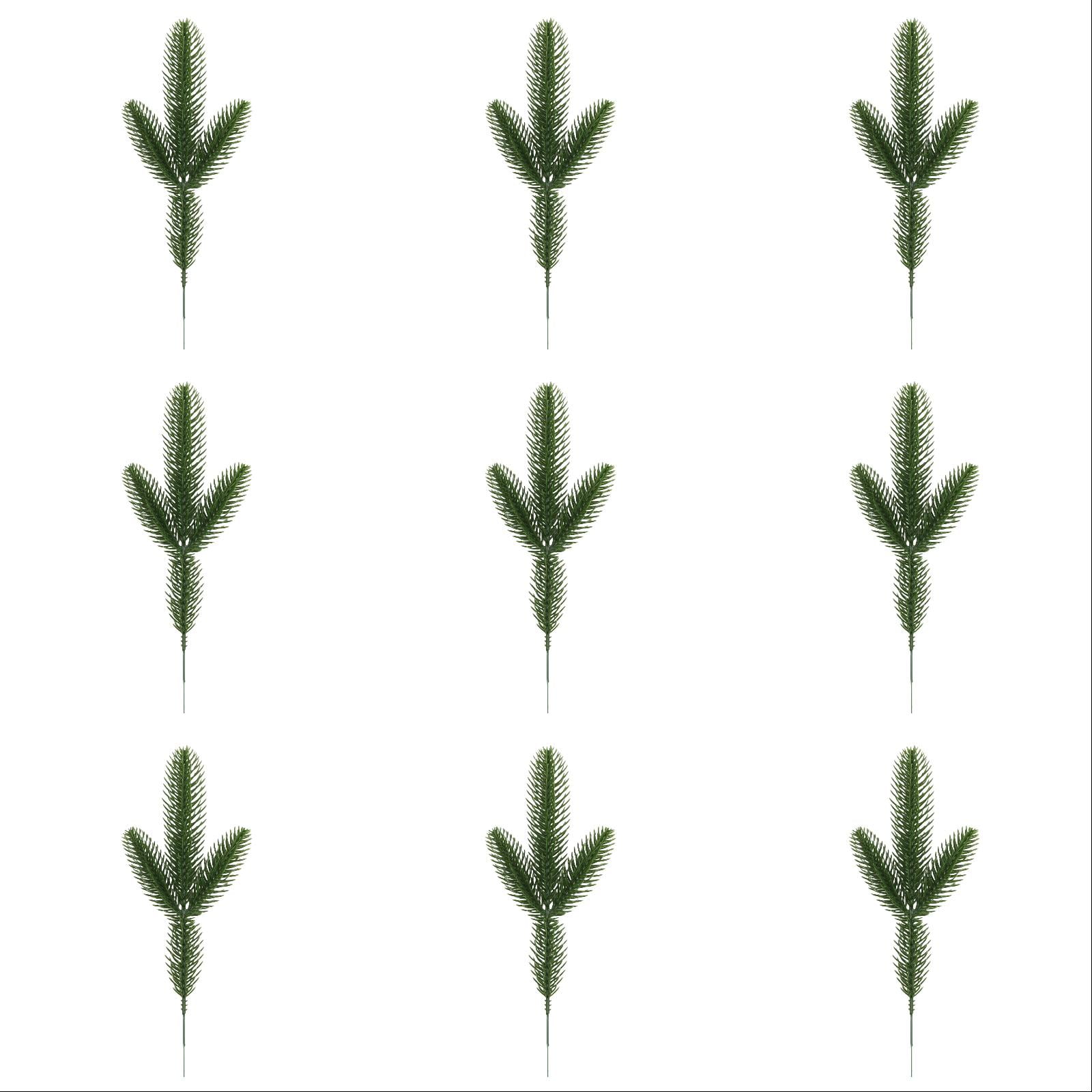 Artificial Pine Branches with Red Berries 24 Piece Set 10.23 Inch ...