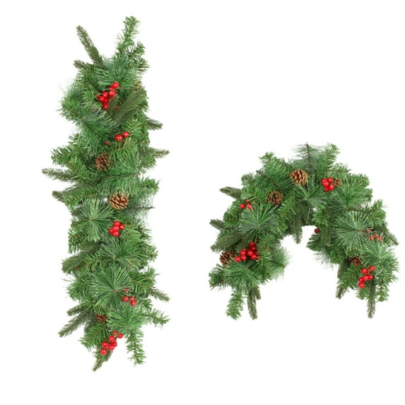 Artificial Pine Christmas Garland with Pinecones and Berries Decorative ...