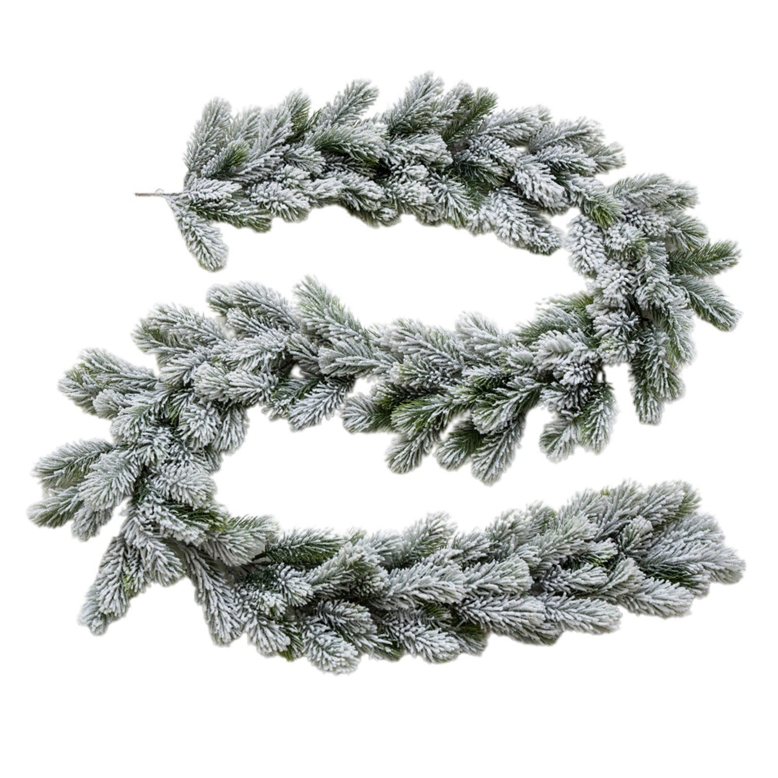 Artificial Pine Garland with Snow Coverage,Rattan Christmas Greenery ...