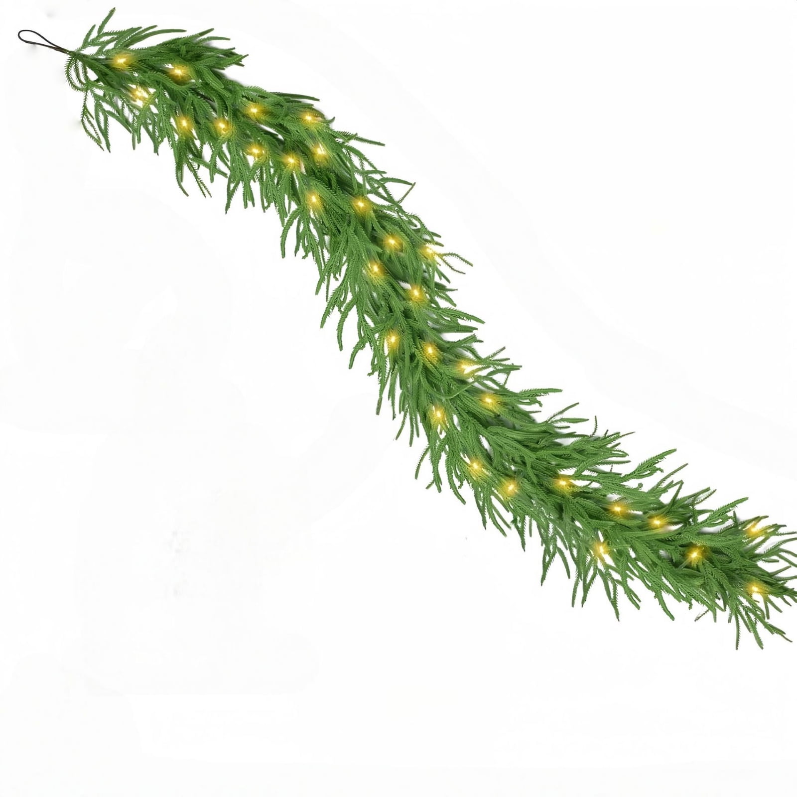 Artificial Pine Needle Garland with Integrated LED Lights for Indoor ...