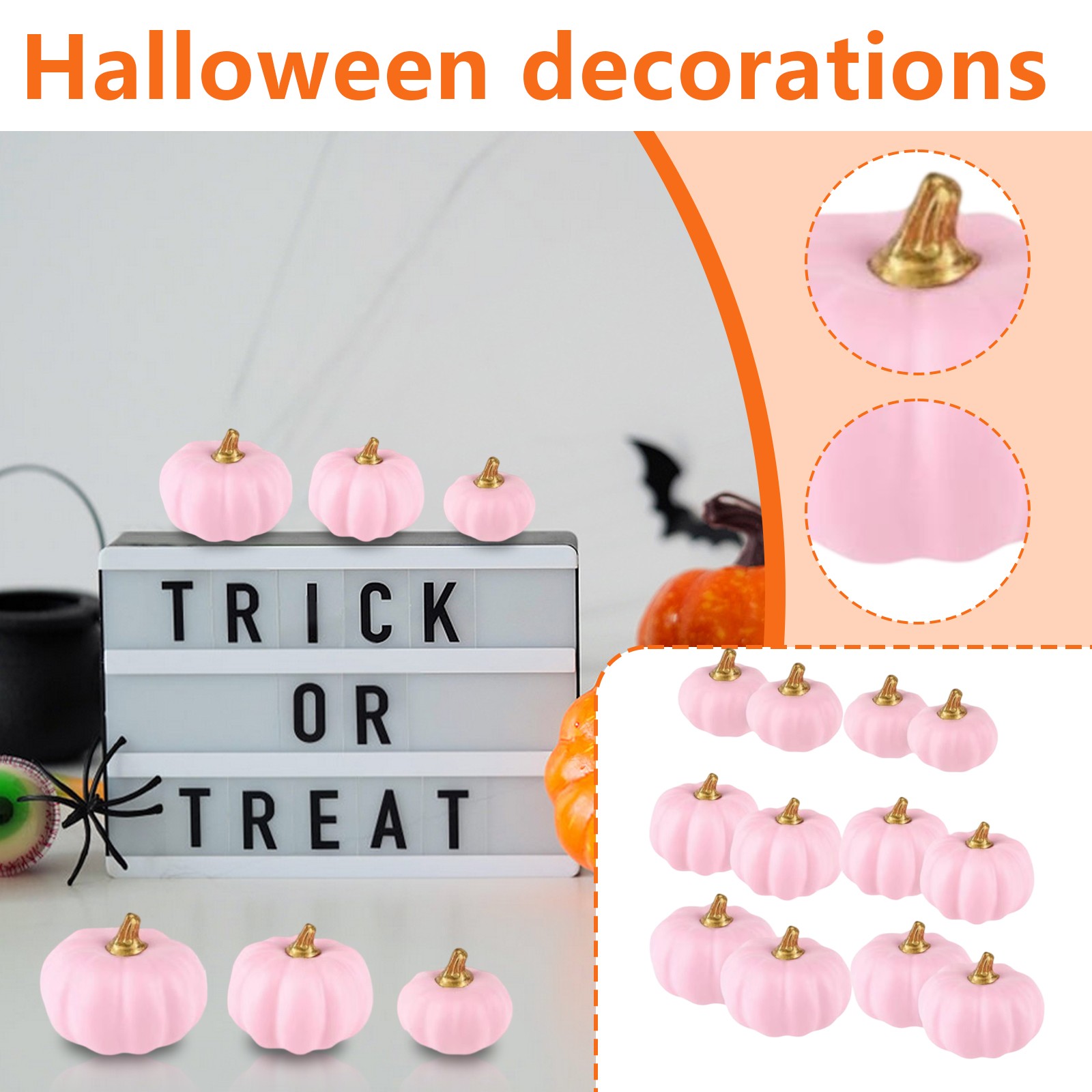 Artificial Pink Pumpkins Fall Decorative Pumpkins miniFaux Foam ...