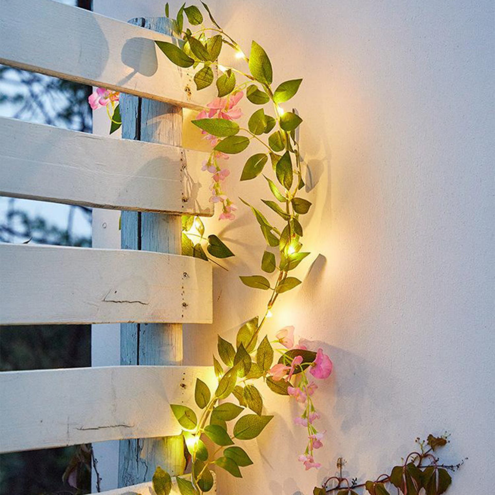 Artificial Pink Wisteria Flower Plant Fairy Window Curtain String ...