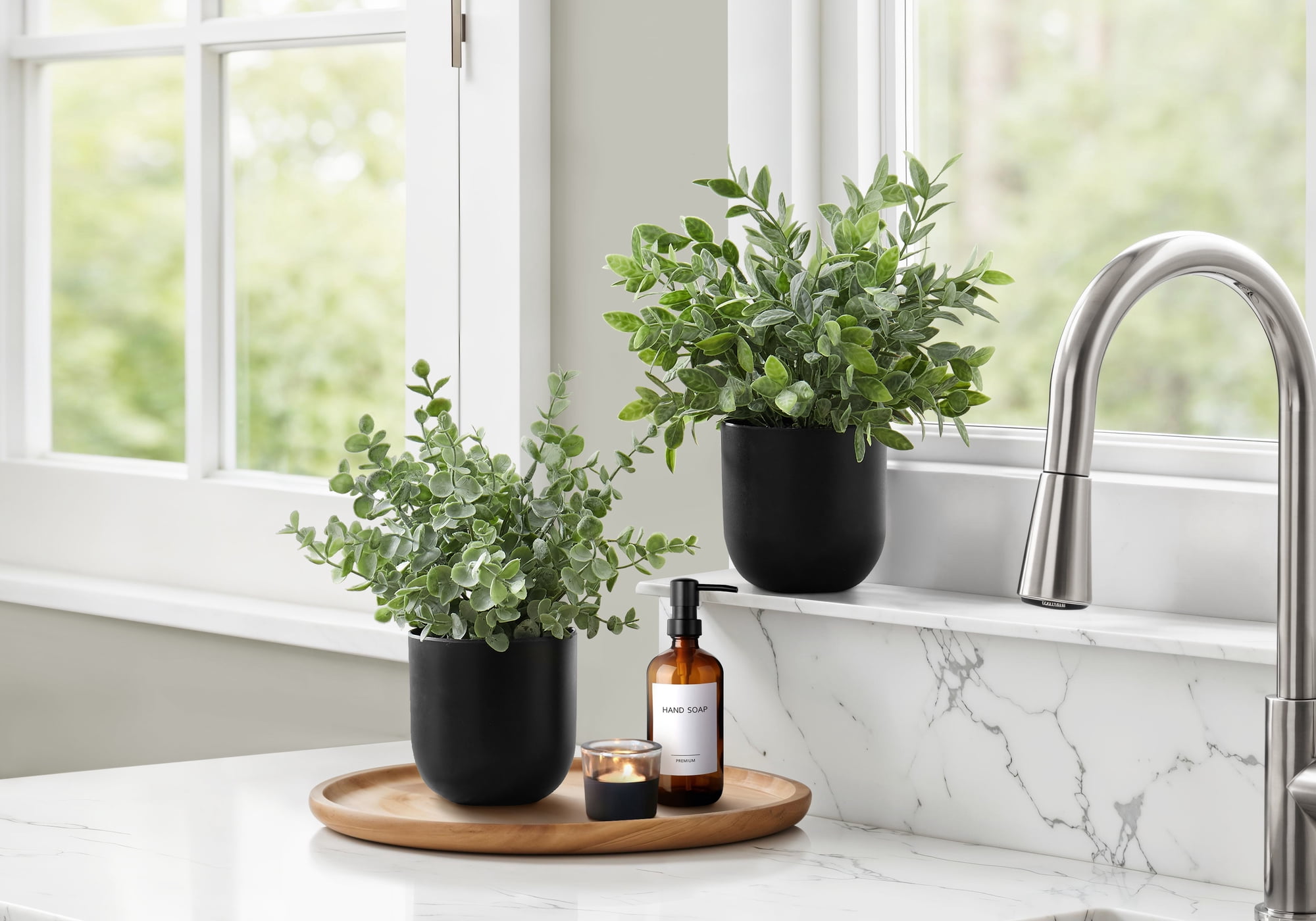 Artificial Plant, 11" Tall, Eucalyptus Grass, Indoor, Faux, Fake, Table ...