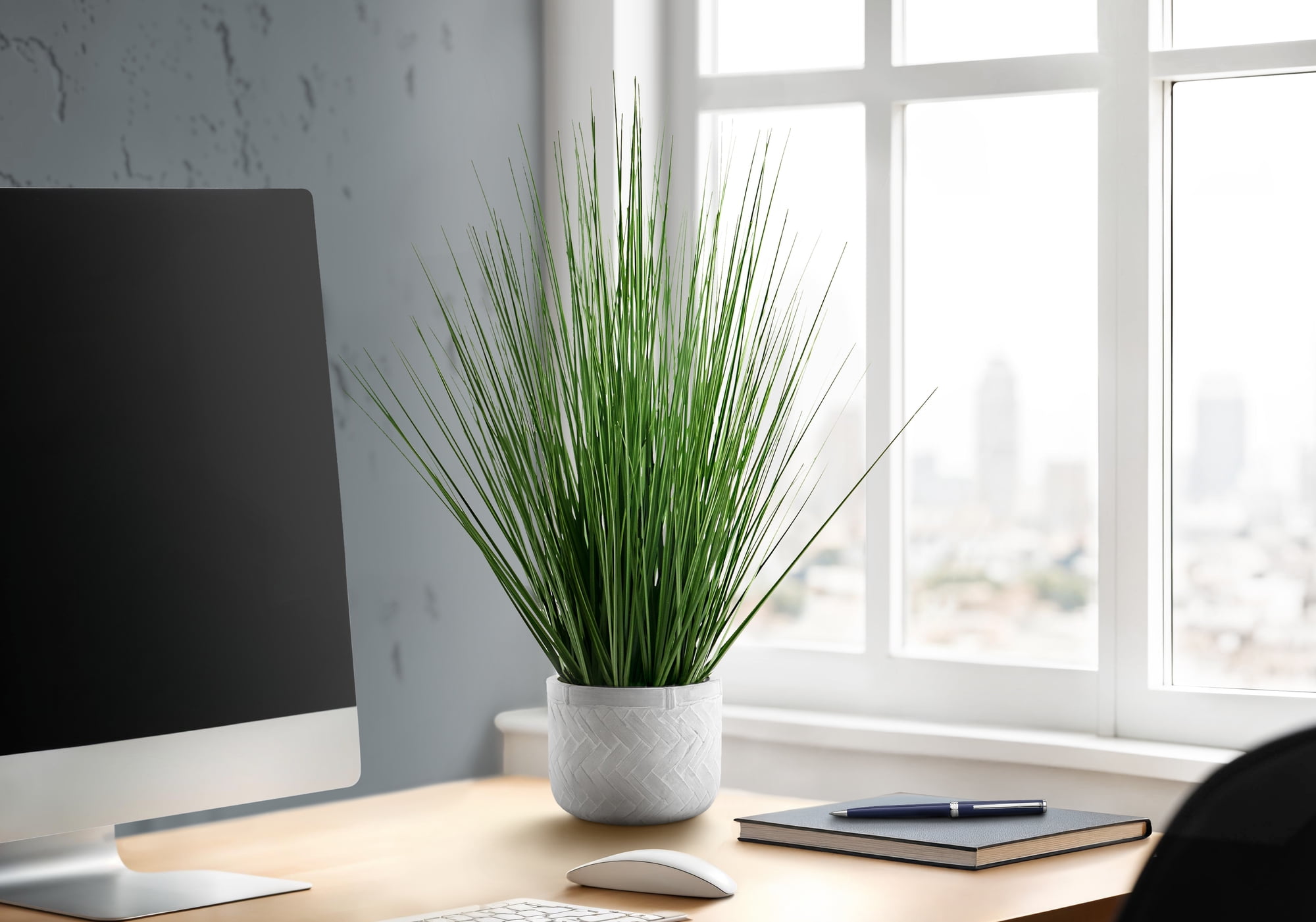 Artificial Plant, 21" Tall, Grass, Indoor, Faux, Fake, Table, Greenery ...