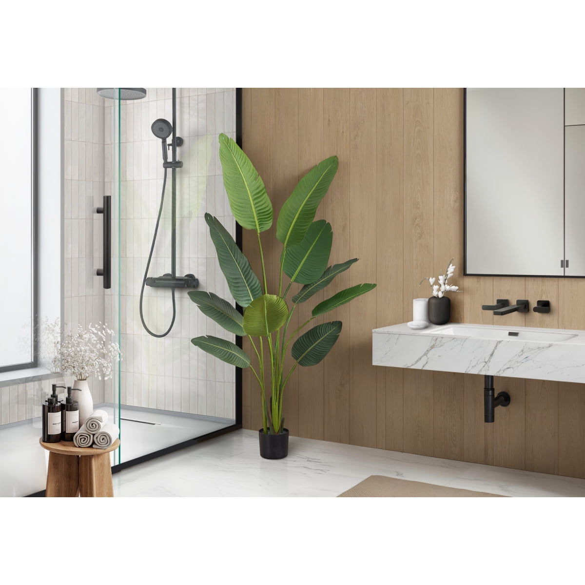 Artificial Plant, 60" Tall, Bird Of Paradise Tree, Indoor, Faux, Fake ...