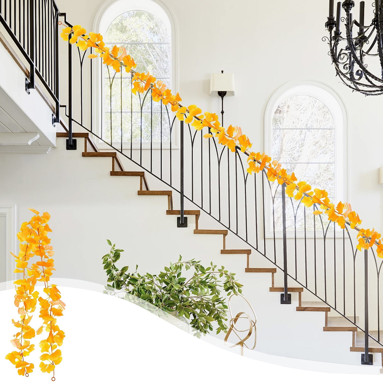 Artificial Plant Garland Fake Hanging Viness Faux Plant Green Leafs ...