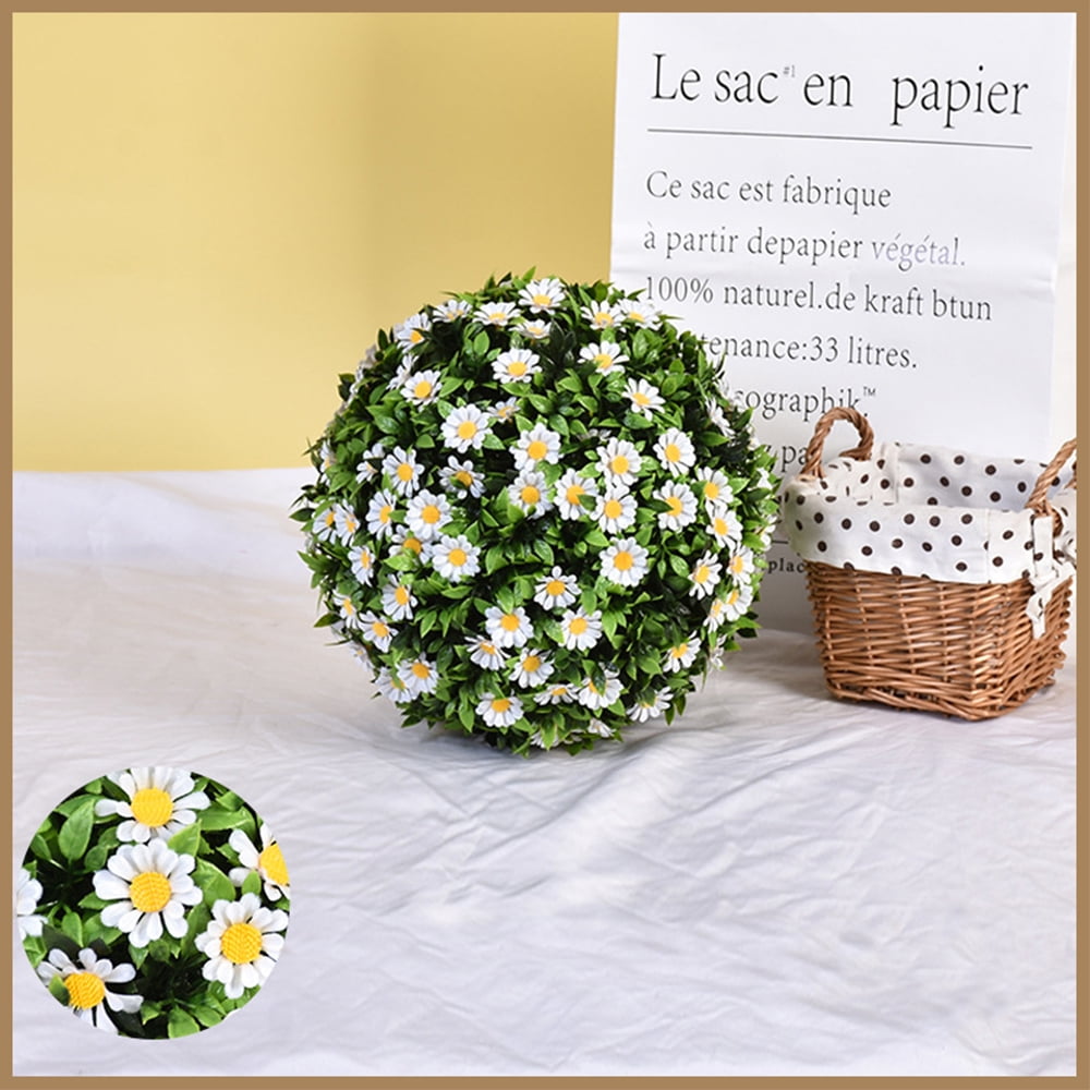 Artificial Plant Topiary Balls,Faux Boxwood Balls Plants,Daisy Flower ...