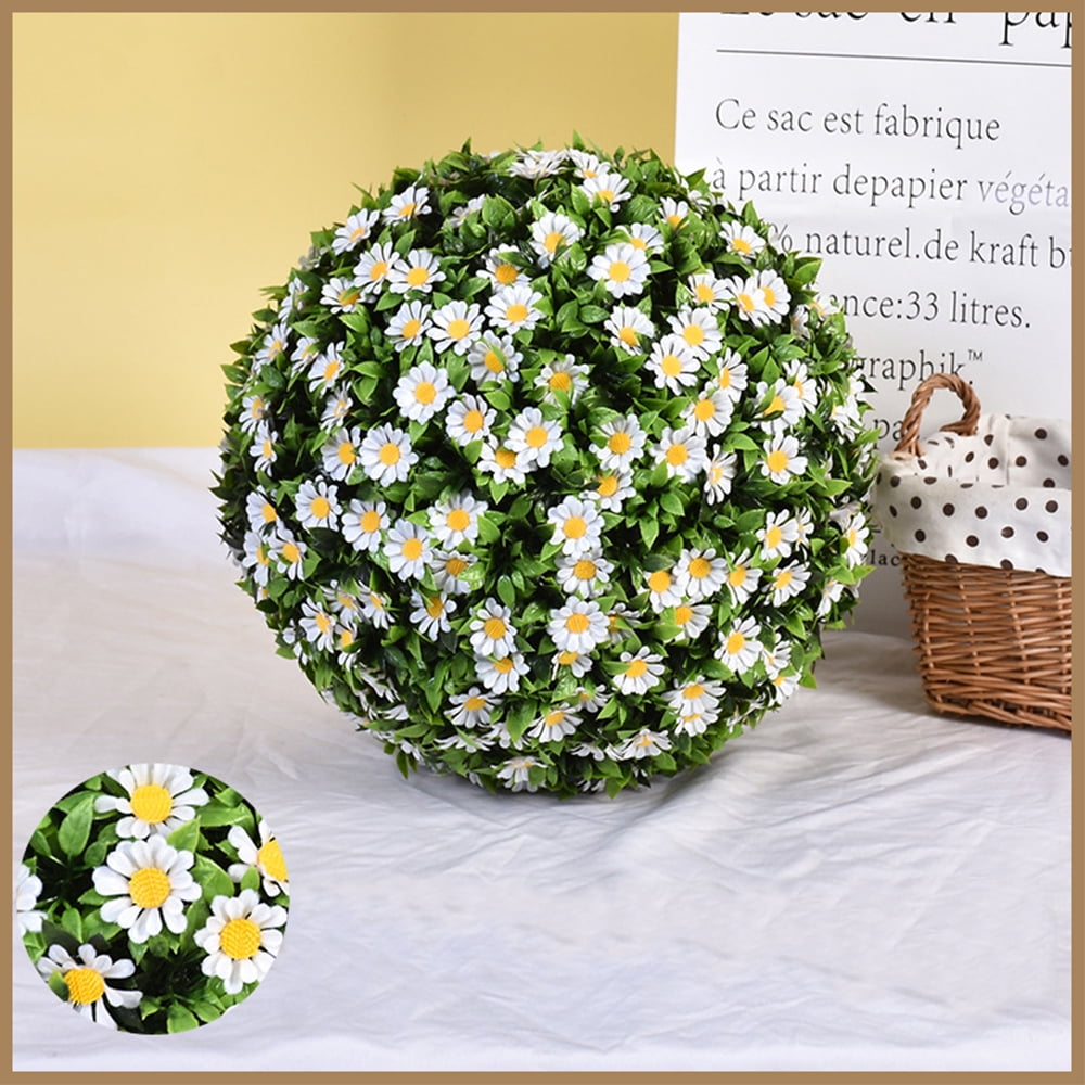 Artificial Plant Topiary Balls,Faux Boxwood Balls Plants,Daisy Flower ...