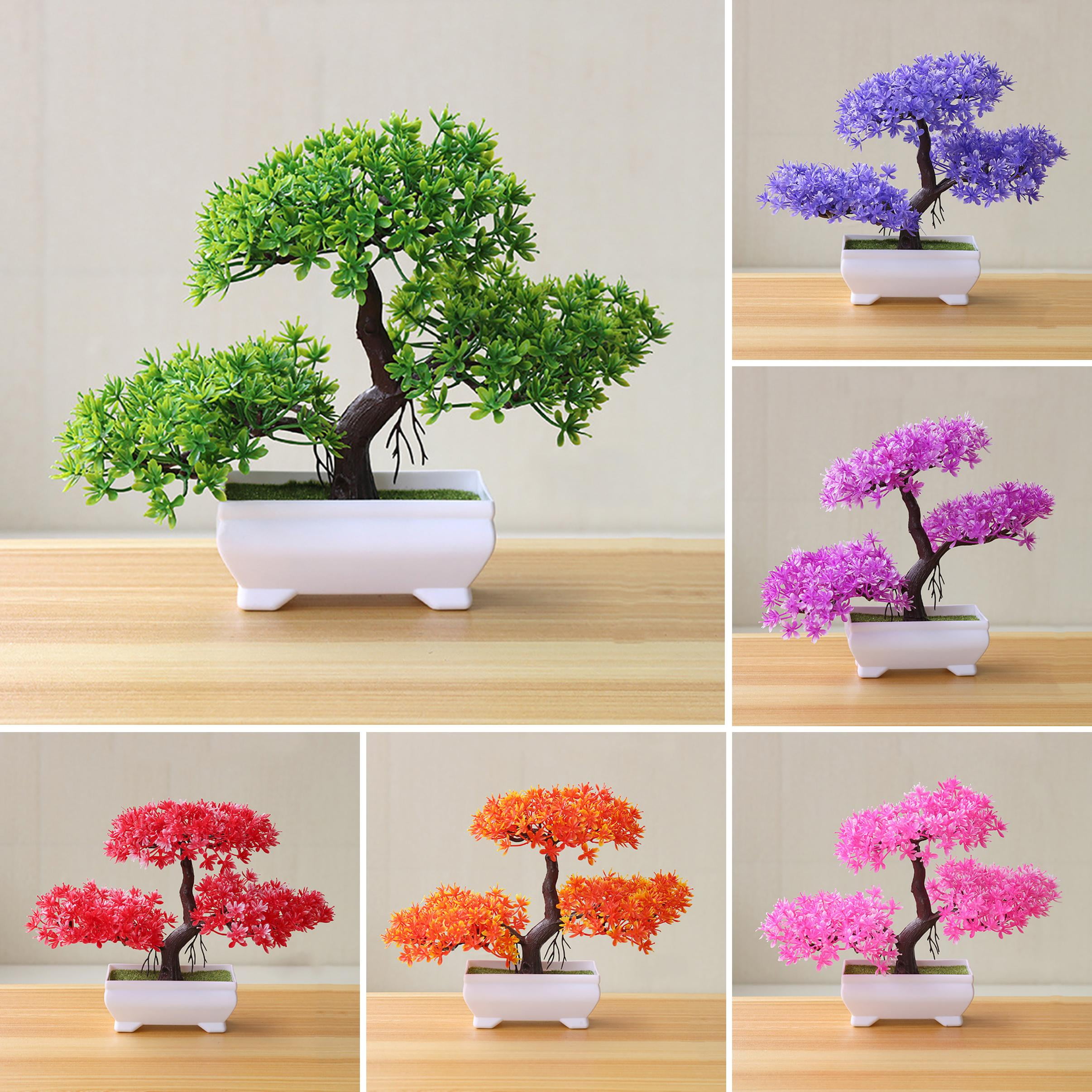 Artificial Plant Tree Bonsai Fake Plant in Pot, Realistic Plant Plastic ...