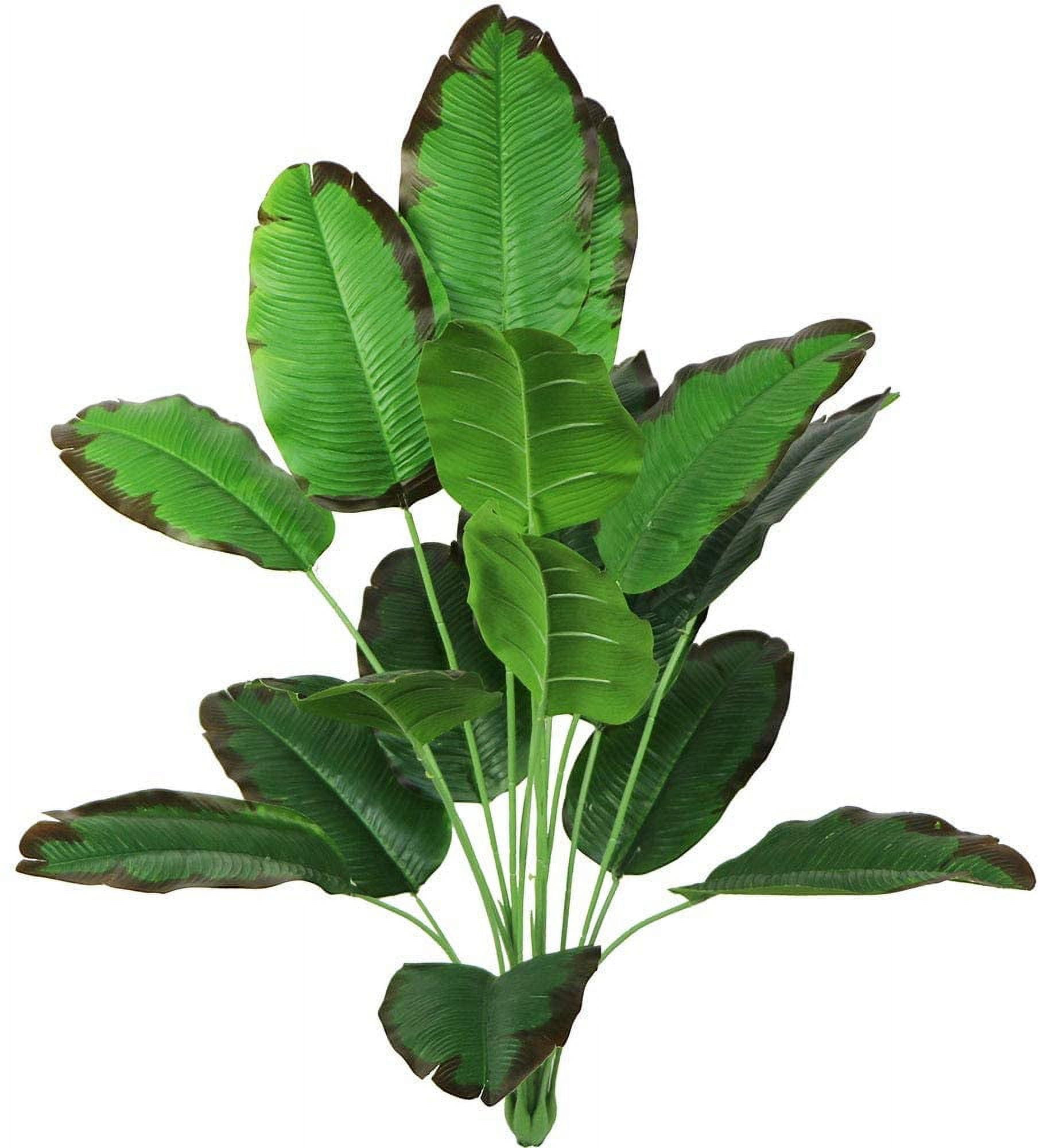 Artificial Plants 32" Tall Fake Banana Tree Leaves with Stems Faux Bird ...