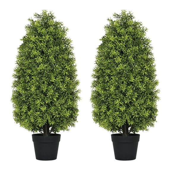Artificial Plants 3FT Artificial Boxwood Cone Tree Faux Shrub for ...