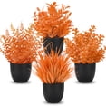 Artificial Plants 4 Count Orange Fall Home Office Desk Decor - Walmart.com