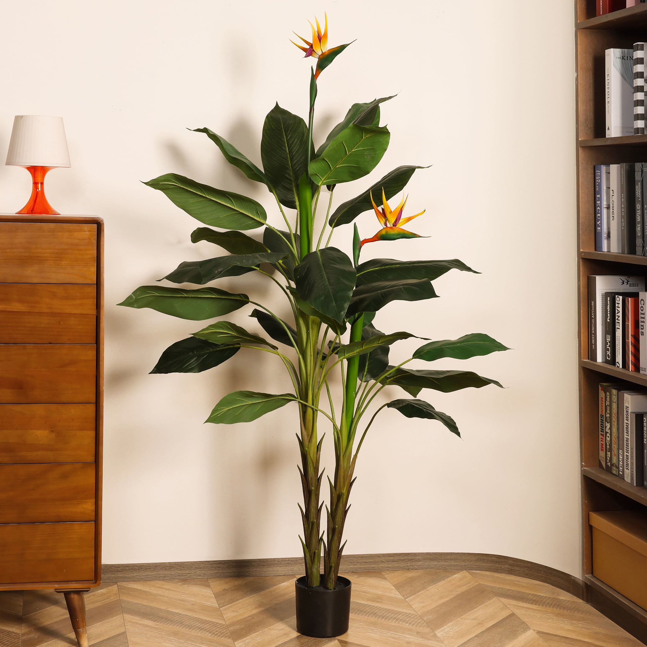 Artificial Plants, 6ft Faux Bird of Paradise Tree, Fake Plastic Flower ...