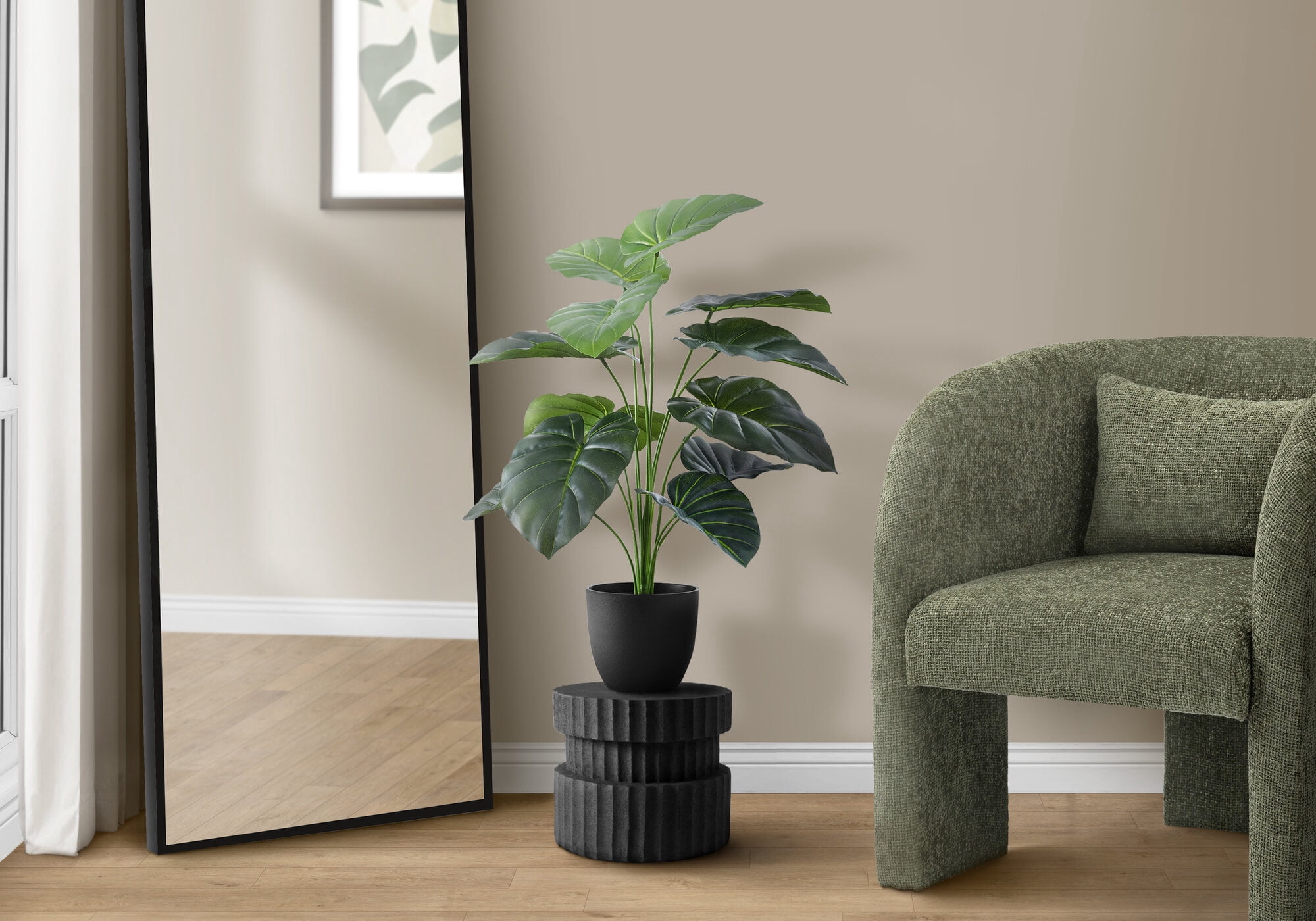 Artificial Plants Artificial Plant, 24" Tall, Alocasia, Indoor, Faux ...